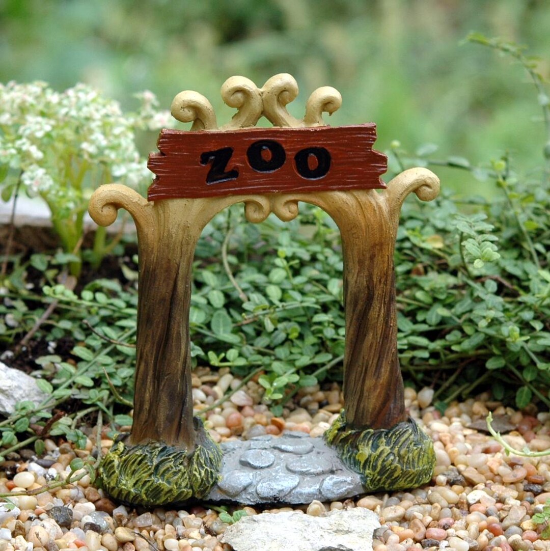 Mini Zoo Land Entrance - Miniature Zoo Archway - Fairy Garden Supply ...