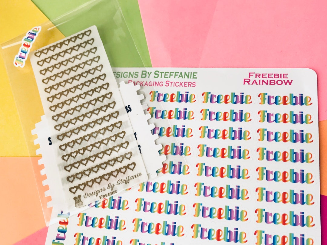 Freebie Rainbow Sticker, Freebie Sticker, Free Item Sticker, Freebie ...