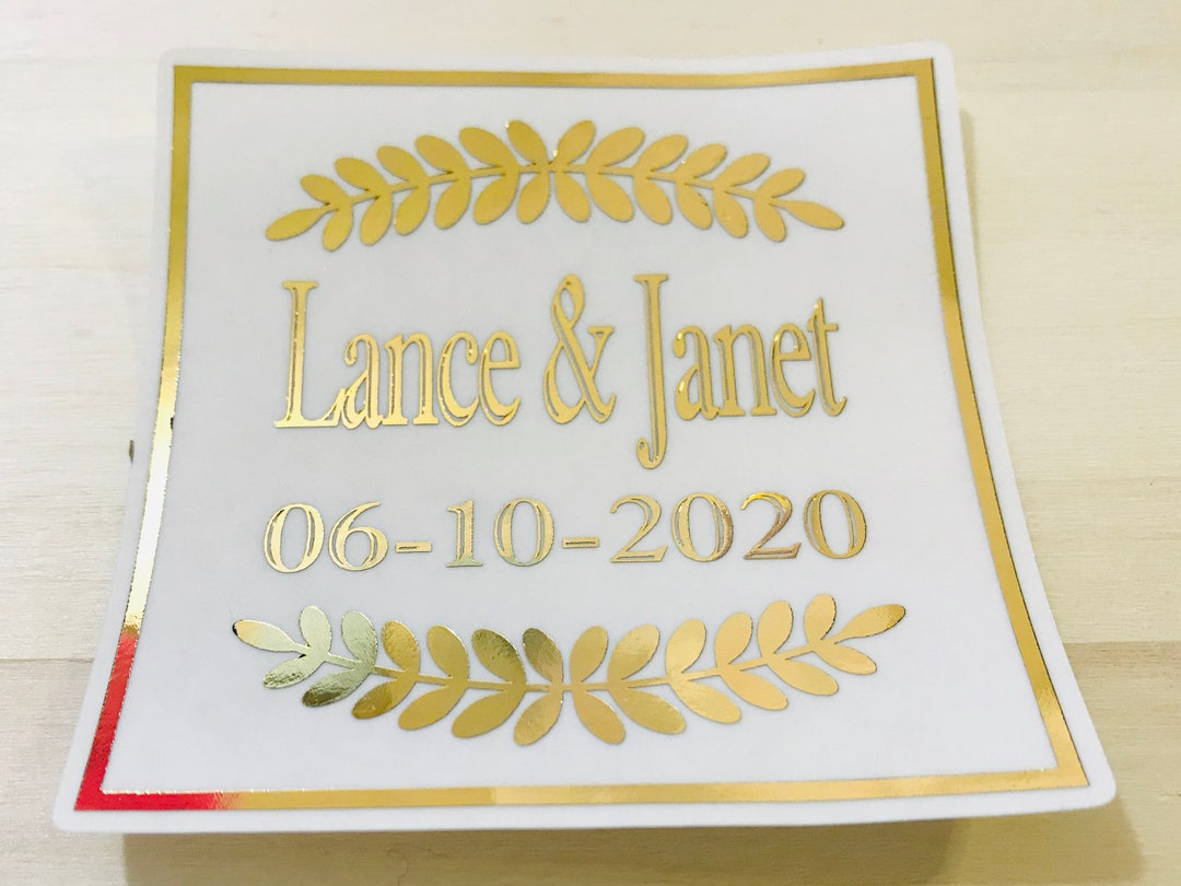 Foiled Square Wedding Favor Stickers - Wedding Stickers - Bridal ...
