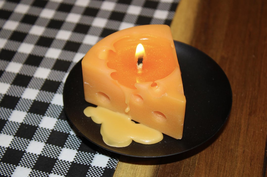 Cheese Candle: Novelty Soy Wax Pillar Candle, Fun Home Decor - Etsy