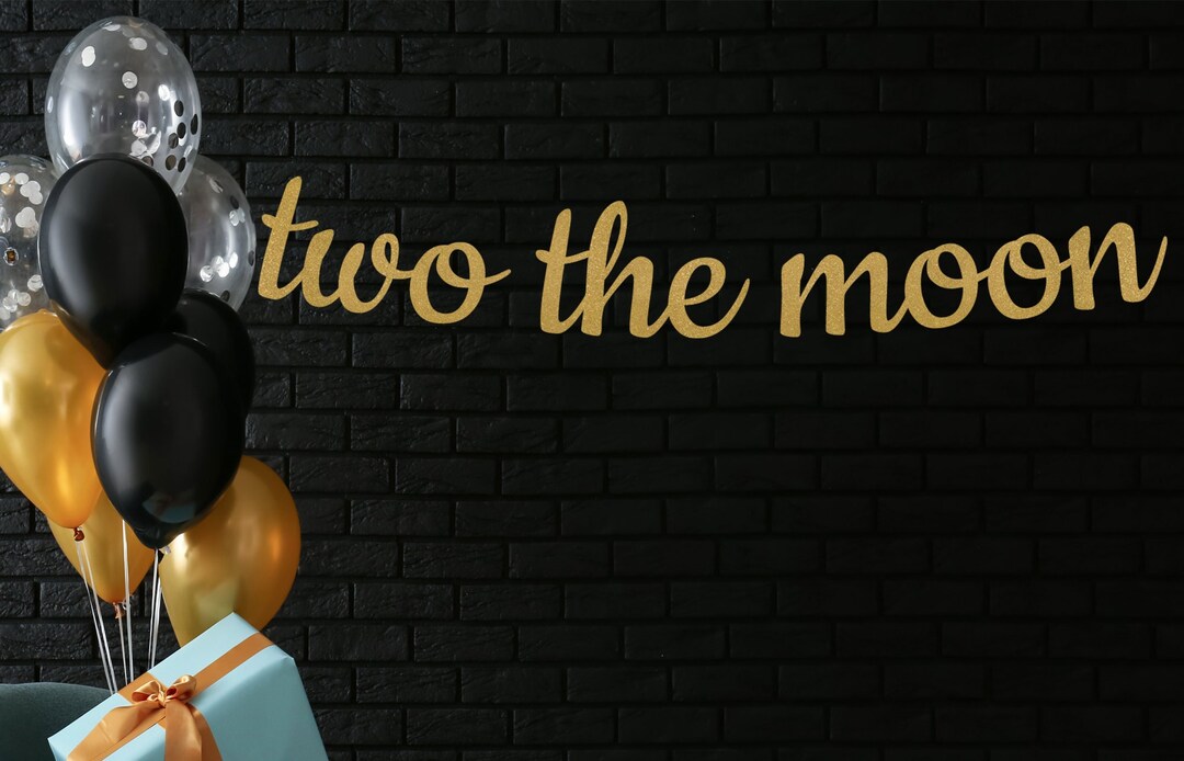 Two the Moon Birthday Banner, 2nd Birthday Party Banner - Etsy