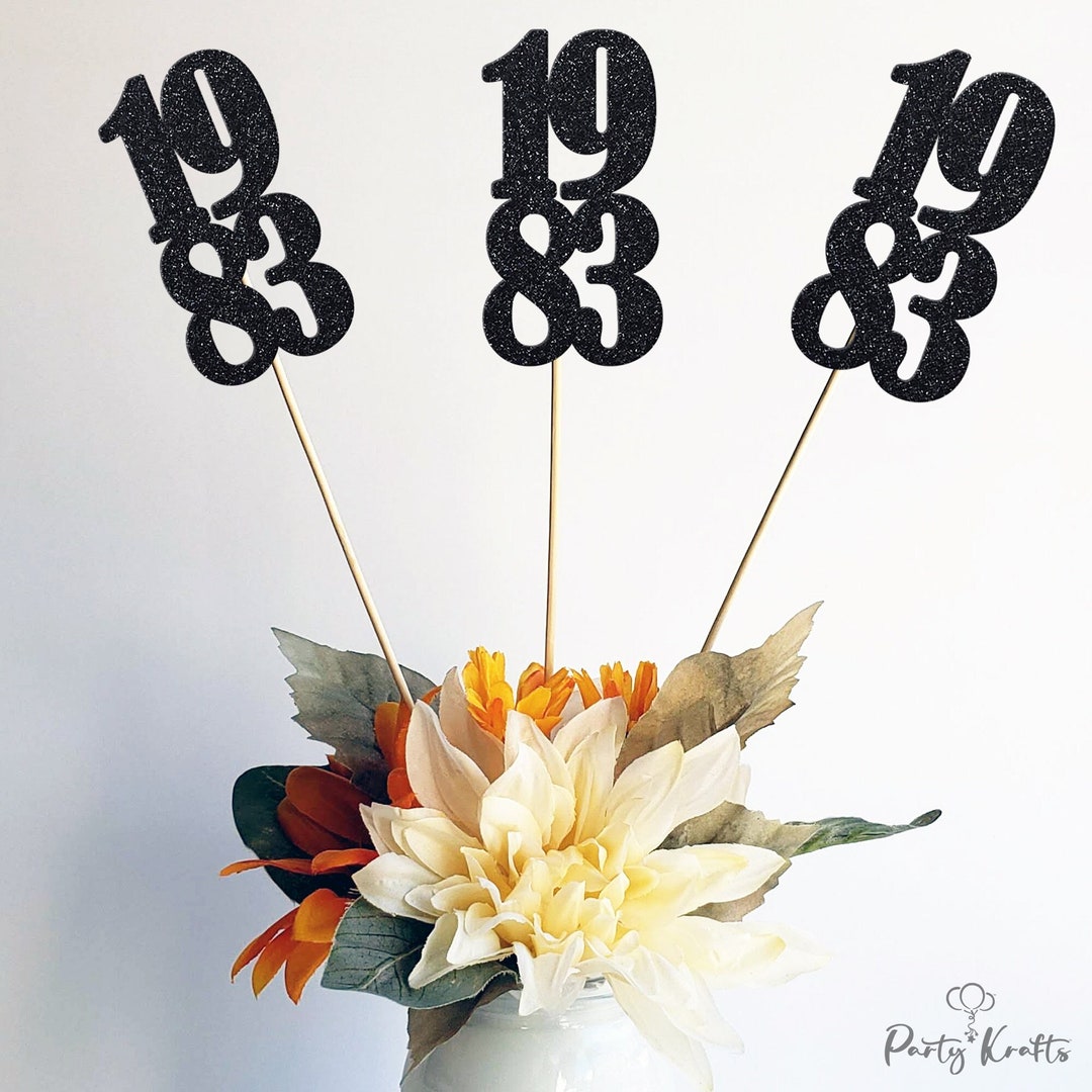 1983 Reunion Glitter Centerpiece Sticks, 40th Birthday Party Decor - Etsy