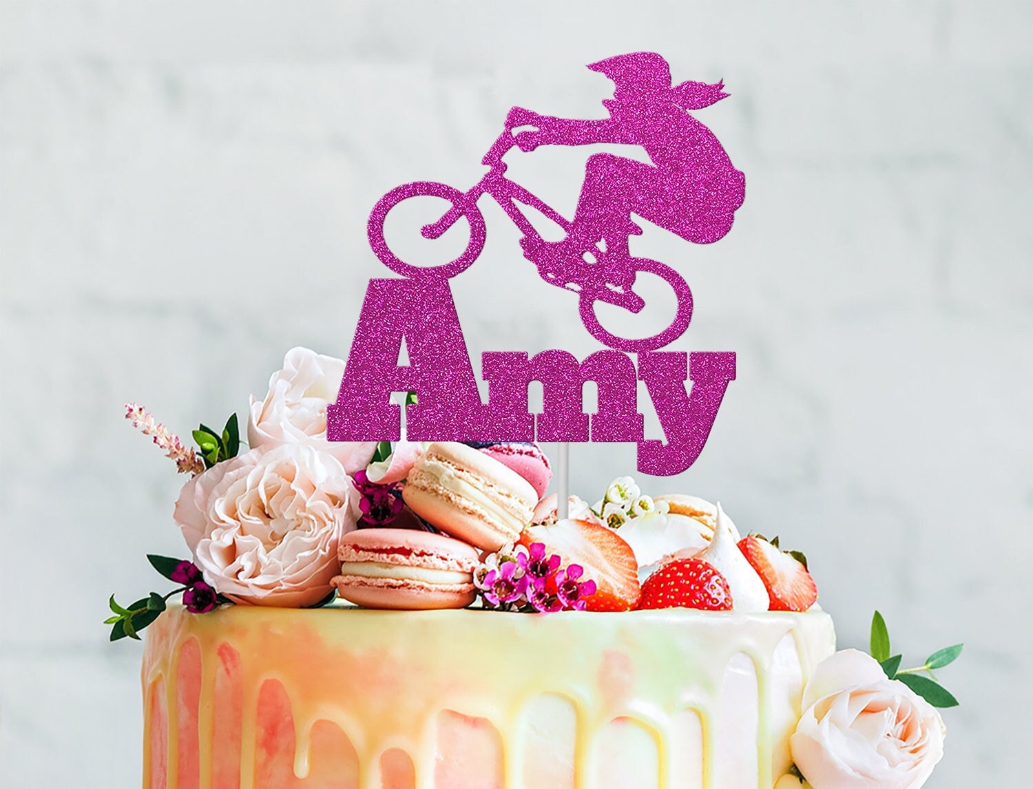 Girl BMX Bike Personalized Cake Topper Female Biker Birthday - Etsy