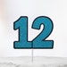 Number 12 Birthday Cake Topper, 12th Birthday Celebration Multi-color ...