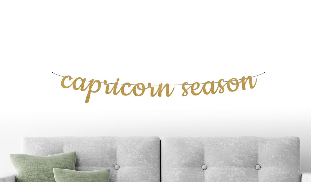 Capricorn Season Banner, Zodiac Birthday Banner, December January ...