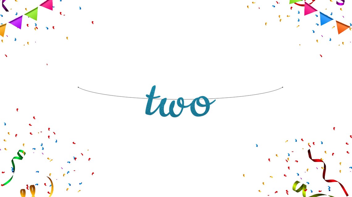 Two Banner Two Year Old Banner 2nd Birthday Banner High | Etsy