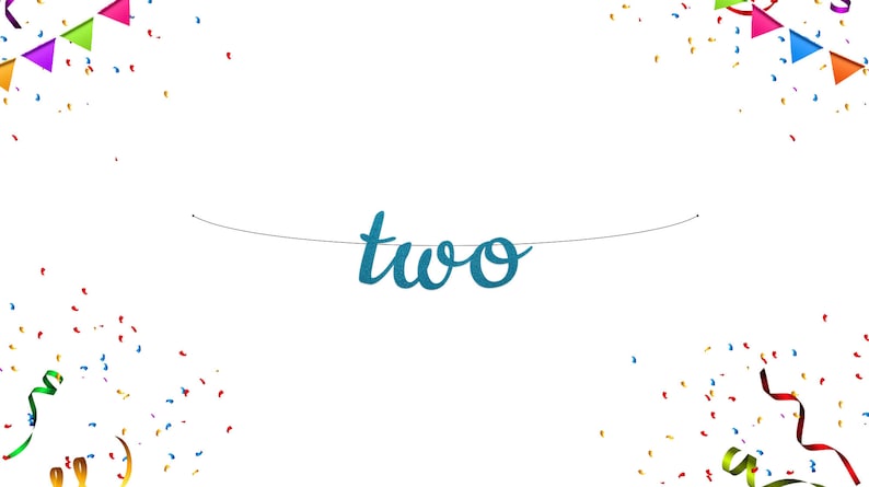 Two Banner Two Year Old Banner 2nd Birthday Banner High | Etsy