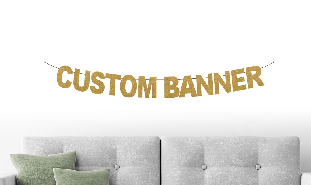 Custom Glitter Banner, Personalized Celebration Stringed Sign Banner ...