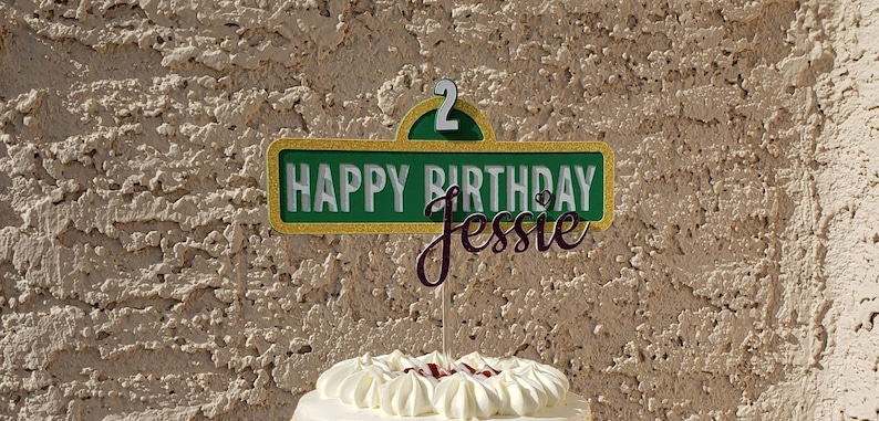 Happy Birthday Street Sign Personalized Happy Birthday Cake - Etsy