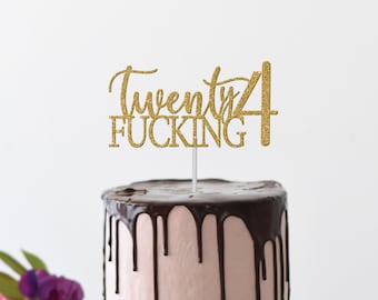 Twenty Four Cake Topper 24 Cake Topper 24th Birthday Cake Topper Twenty ...