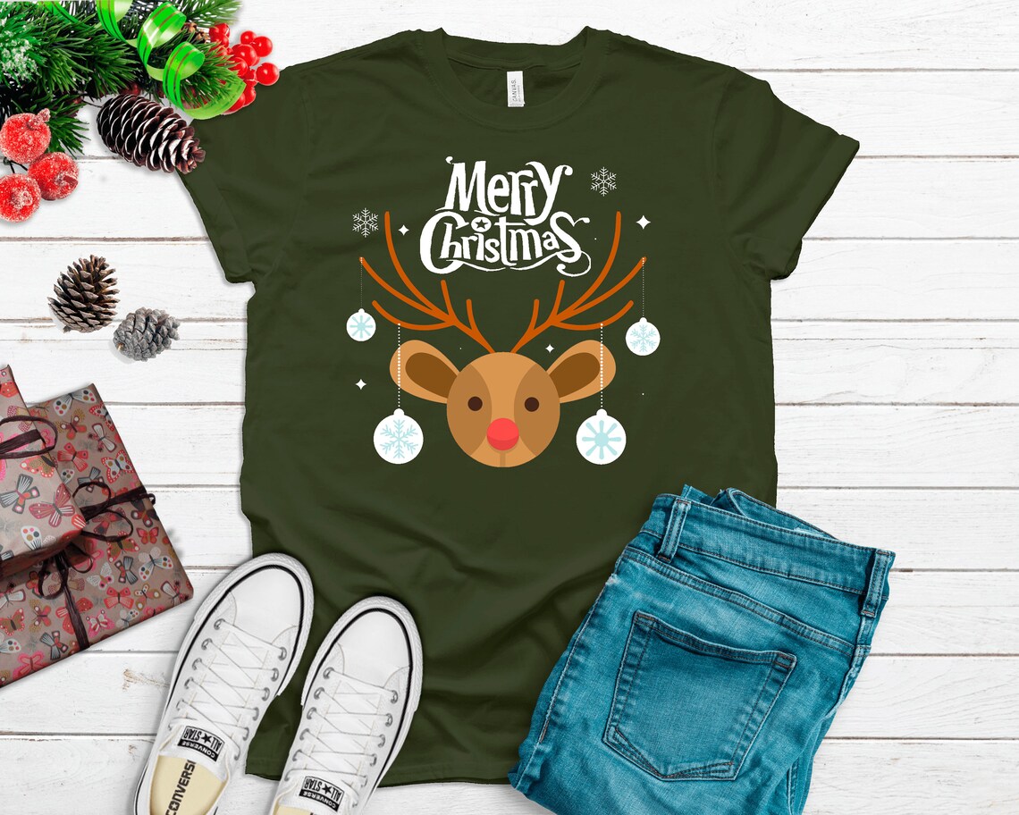 Christmas Shirts Reindeer Shirts Christmas Tshirt Holiday - Etsy