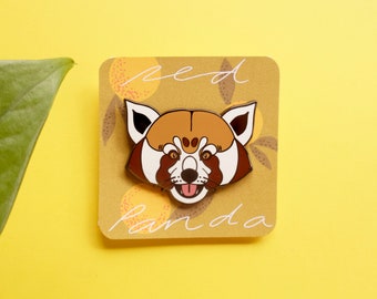 Peyton the Red Panda Enamel Pin Kawaii Red Panda Pin Cute - Etsy