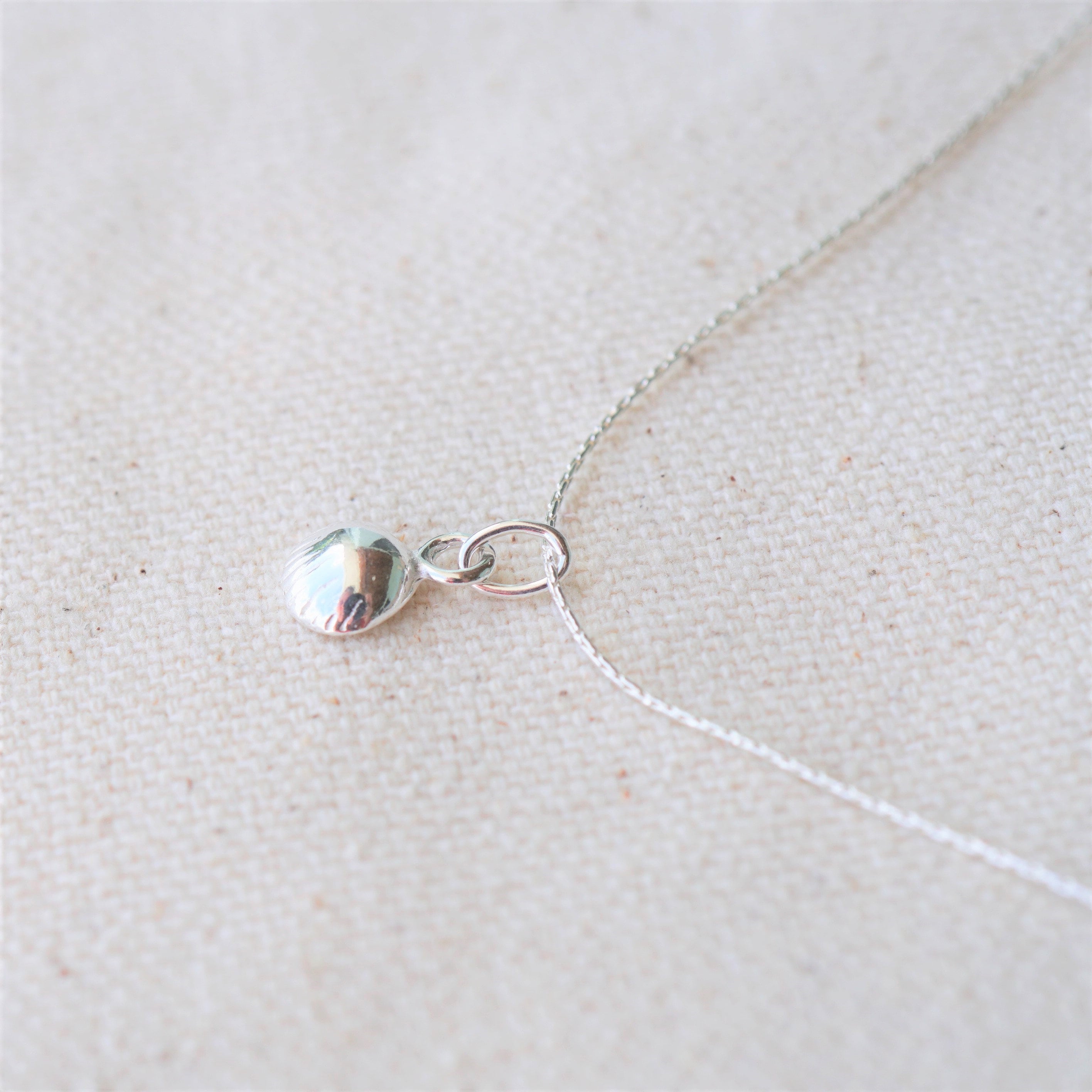 Sterling Silver Tiny Shell Necklace - Etsy