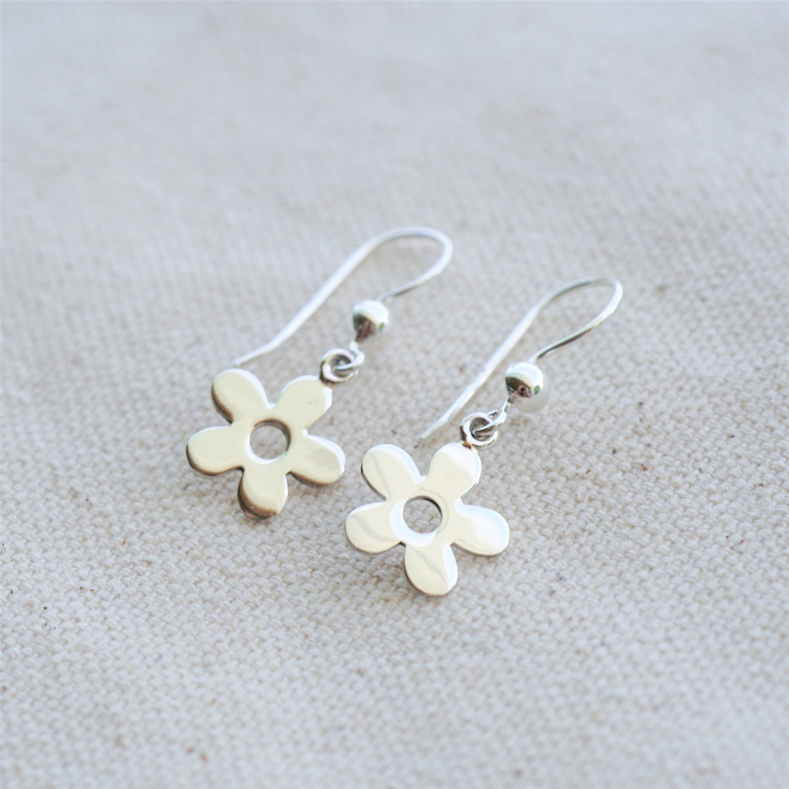 Sterling Silver Flower Earrings | Etsy