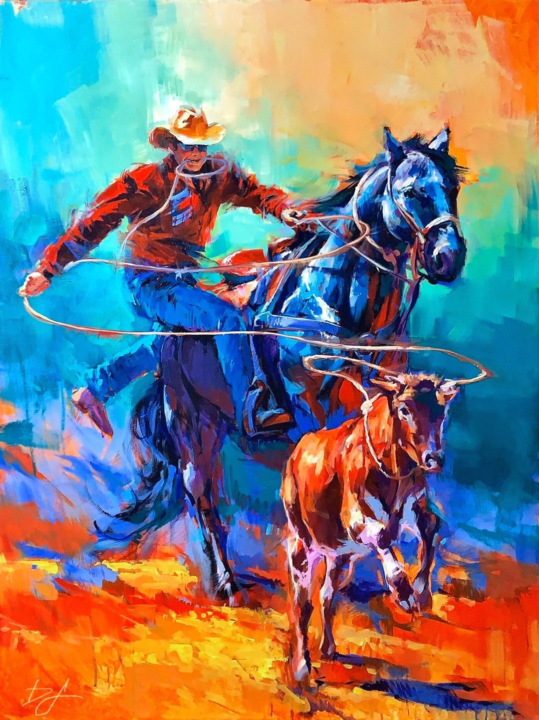 ART PRINT Pursuit | Canvas | Paper | Western Cowboy Wall Art, Stampede ...