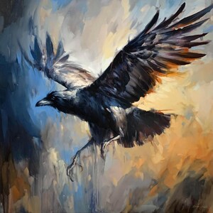 ART PRINT Young Seer | Canvas | Paper | Flying Raven Wall Art, Wildlife ...