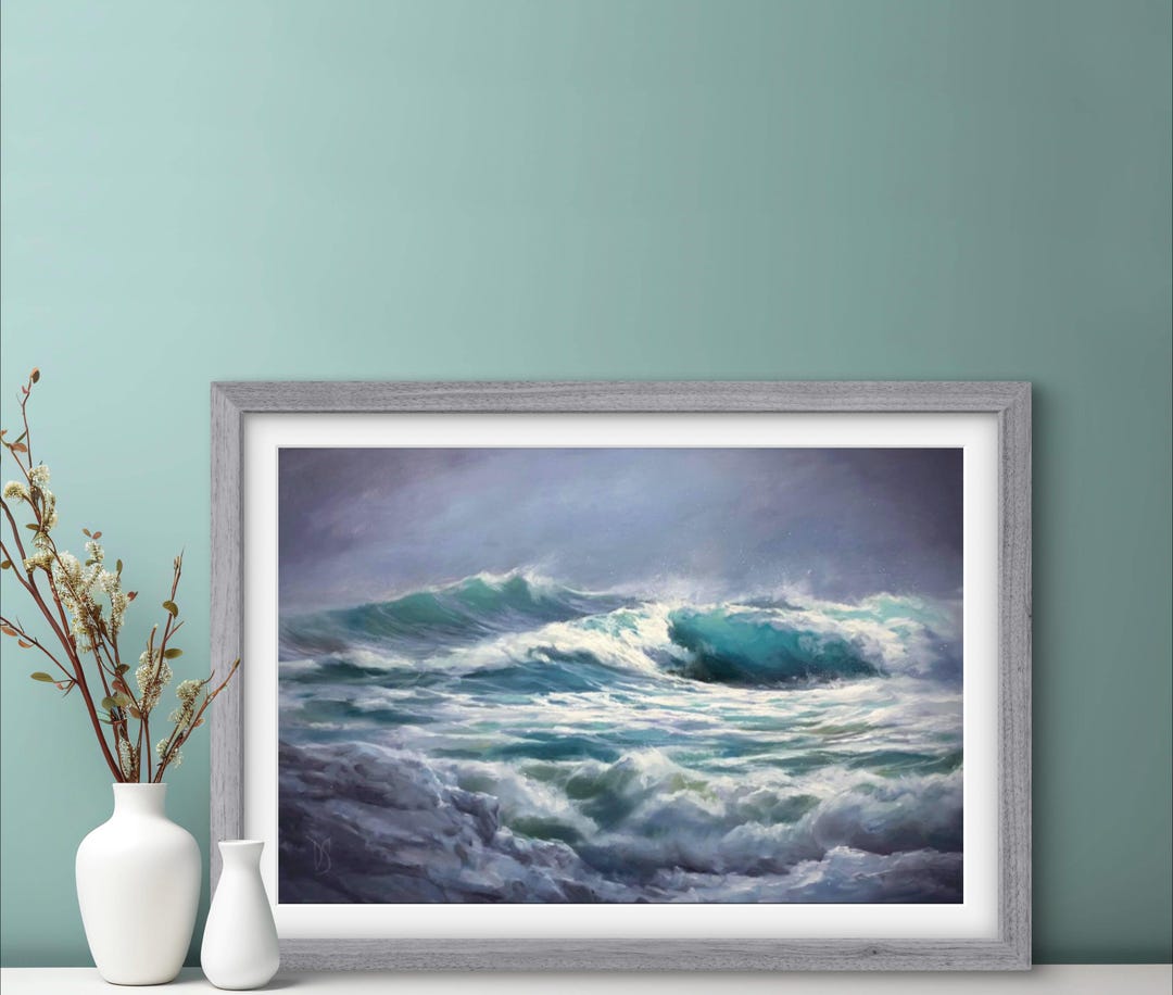 ICE CROWN Print | Waves Poster, Seascape Artwork, Seascape Poster ...