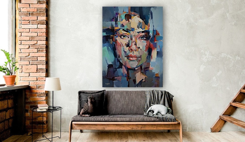 FRAGMENTS Print Portrait Canvas Woman Portrait Print - Etsy