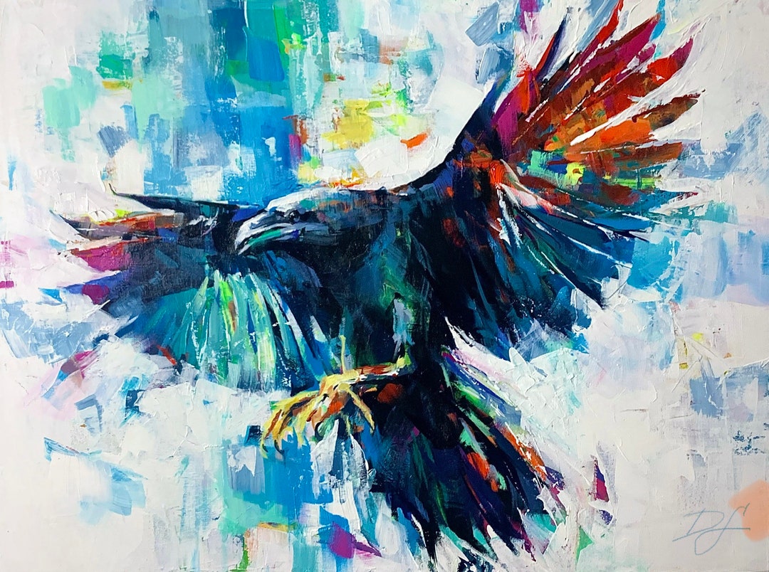 THE PROPHECY Print | Raven Canvas, Raven Portrait, Corvid Artwork ...