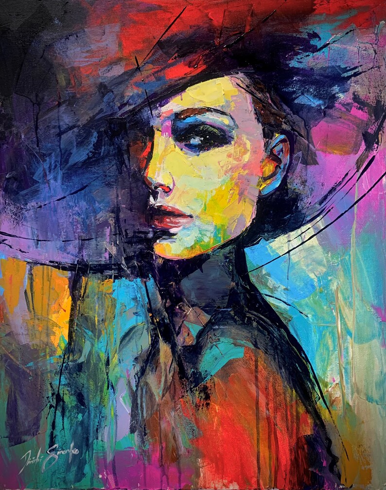 MYSTERY Print Portrait Canvas Woman Portrait Print Portrait - Etsy