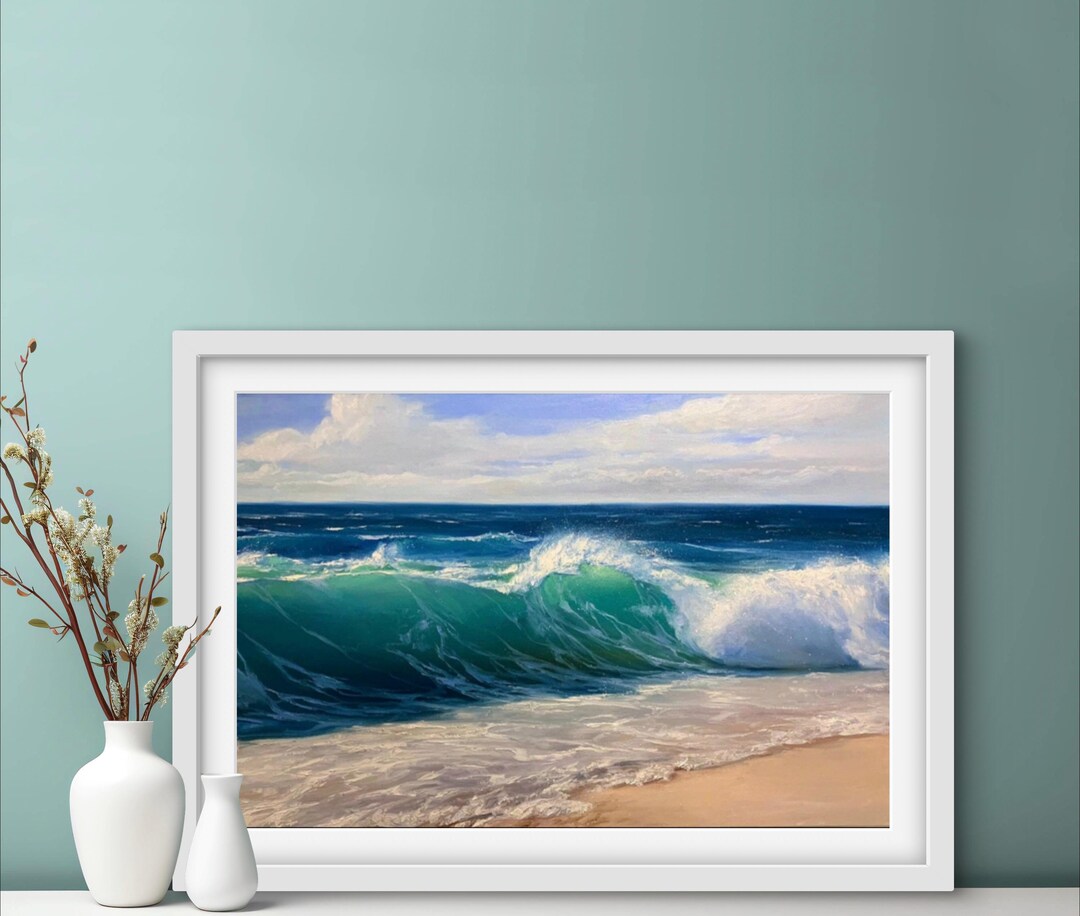 CONTENT Print | Seascape Poster, Seascape Artwork, Coastal Artwork ...