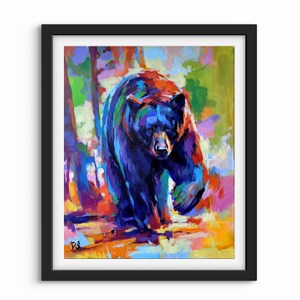 THE GENTLEMAN Print | Bear Print, Black Bear Portrait, Grizzly Bear Artwork, Wild Animal, Animal ...