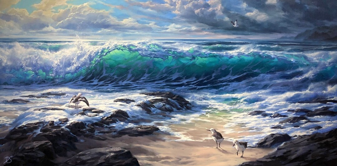 COURAGE Print, Seascape Wall Art, Seascape Poster, Seascape Artwork ...