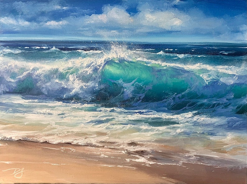 THE TURNING POINT Print | Seascape Art Canvas, Ocean Waves Art, Seaside ...