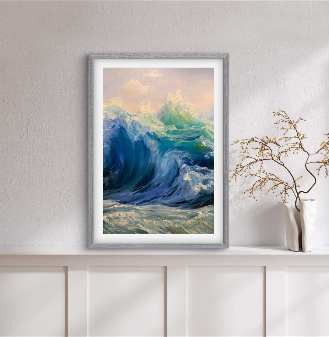 WAVE 1 Print | Wave Art Canvas, Seascape Artwork, Ocean Waves Art ...
