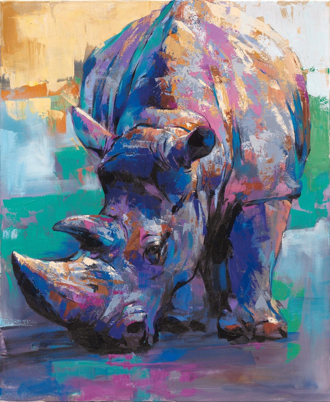 RHINO Print, Rhino Canvas, Rhino Poster, Rhino Decor, Rhino Wall Art ...
