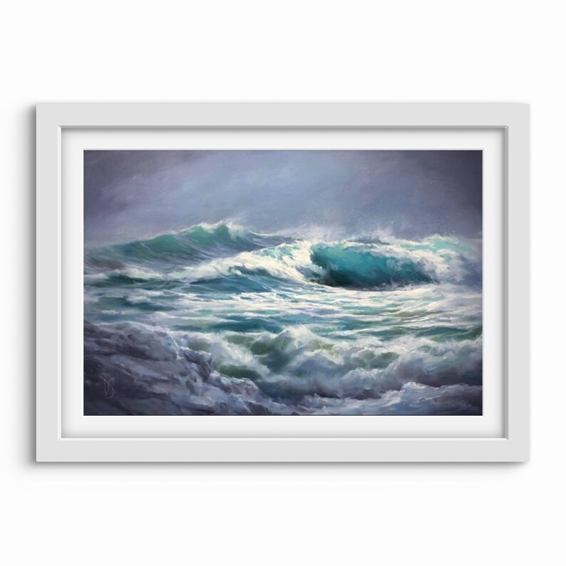 ICE CROWN Print | Waves Poster, Seascape Artwork, Seascape Poster ...