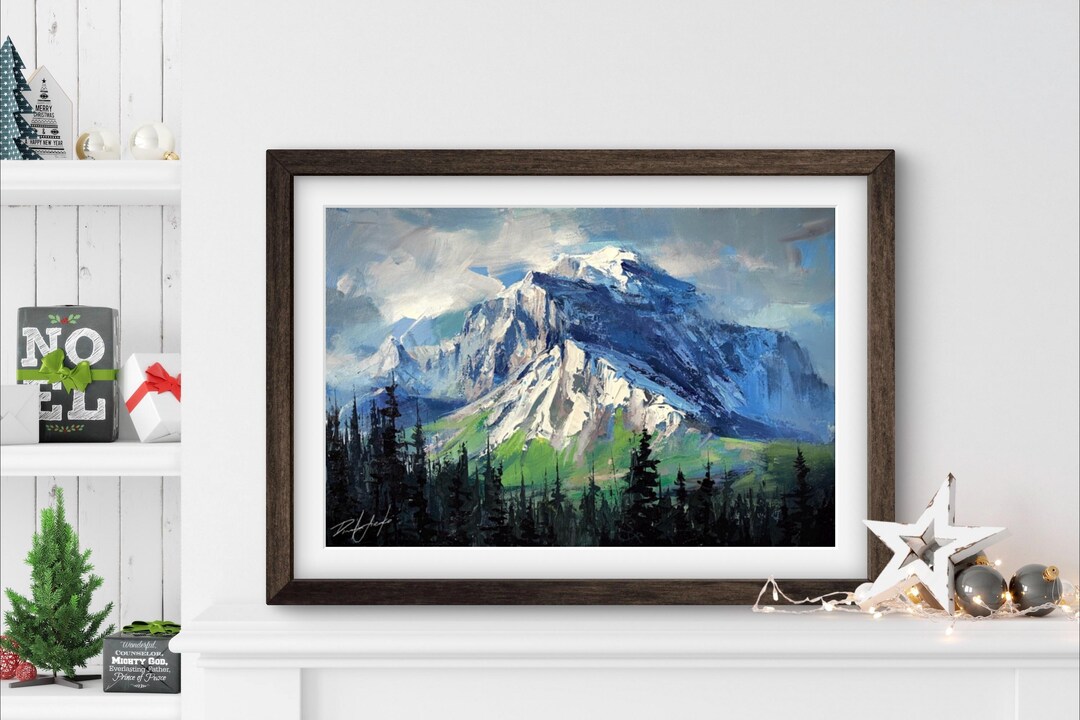 TEMPLE MOUNTAIN Print | Banff Print, Mountain Wall Art, Mount Temple ...