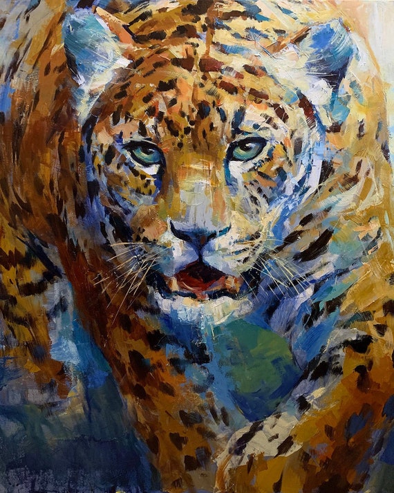 Acrylic Leopard Painting, Leopard decor leopard art Leopard Decoration ...
