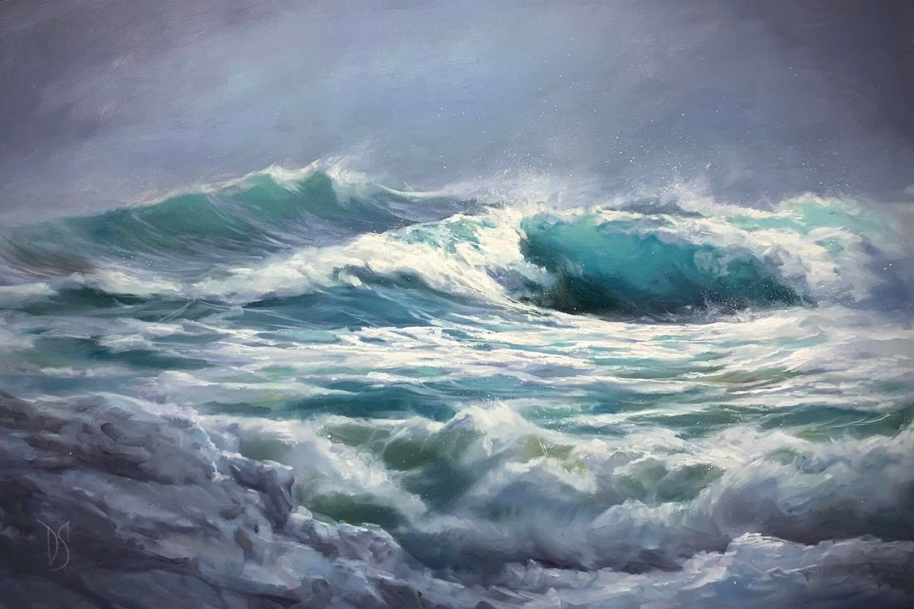 ICE CROWN Print | Waves Poster, Seascape Artwork, Seascape Poster ...