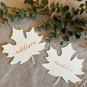 Thanksgiving Fall Leaf Place Cards (sets of 5+) | Custom Handwritten ...