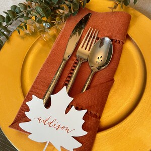 Thanksgiving Fall Leaf Place Cards (sets of 5+) | Custom Handwritten ...