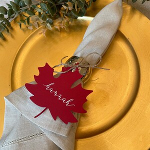 Thanksgiving Fall Leaf Place Cards (sets of 5+) | Custom Handwritten ...
