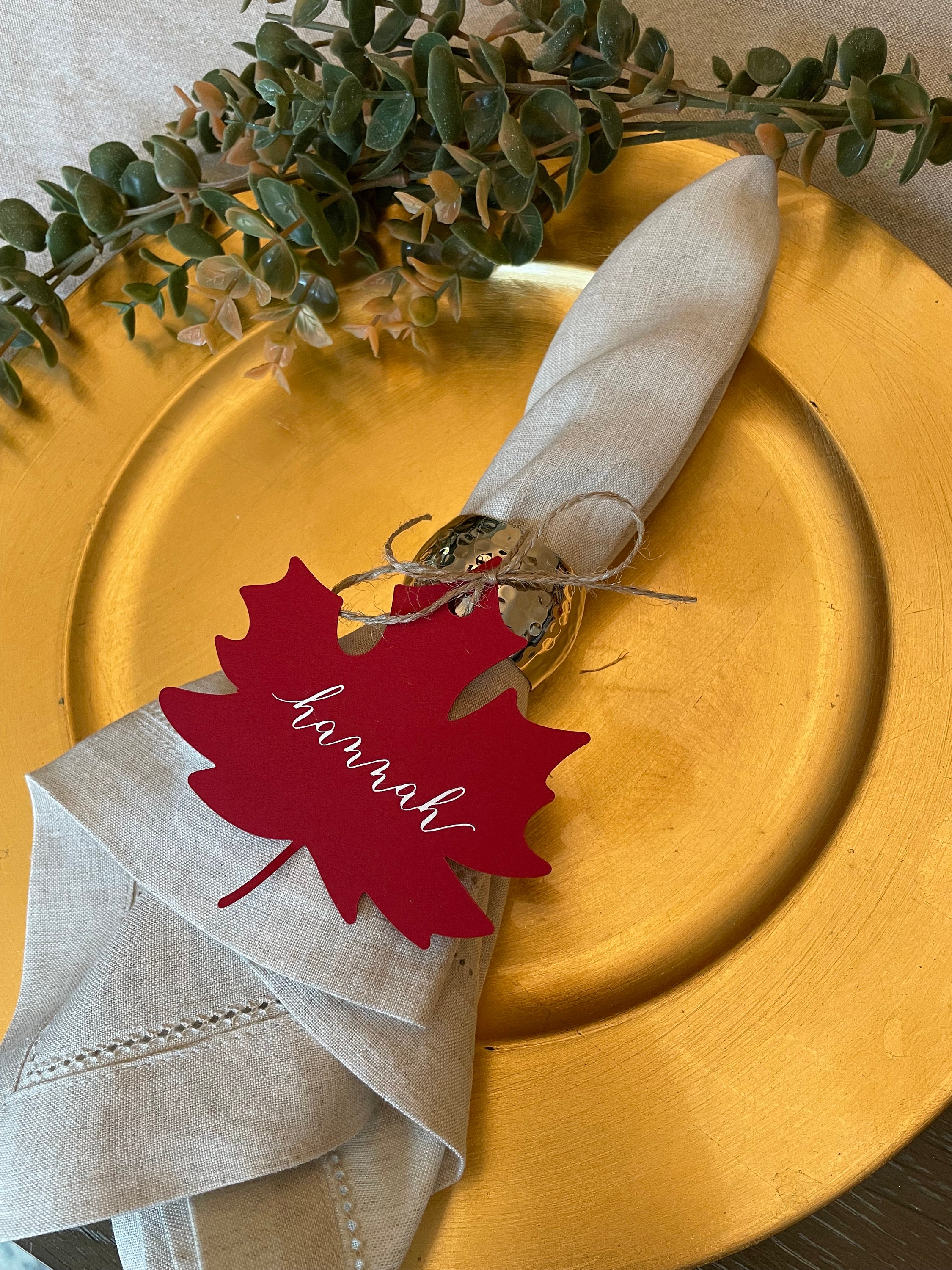 Thanksgiving Fall Leaf Place Cards (sets of 5+) | Custom Handwritten ...