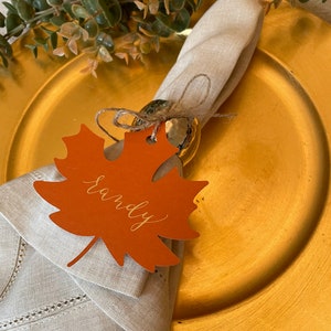 Thanksgiving Fall Leaf Place Cards (sets of 5+) | Custom Handwritten ...