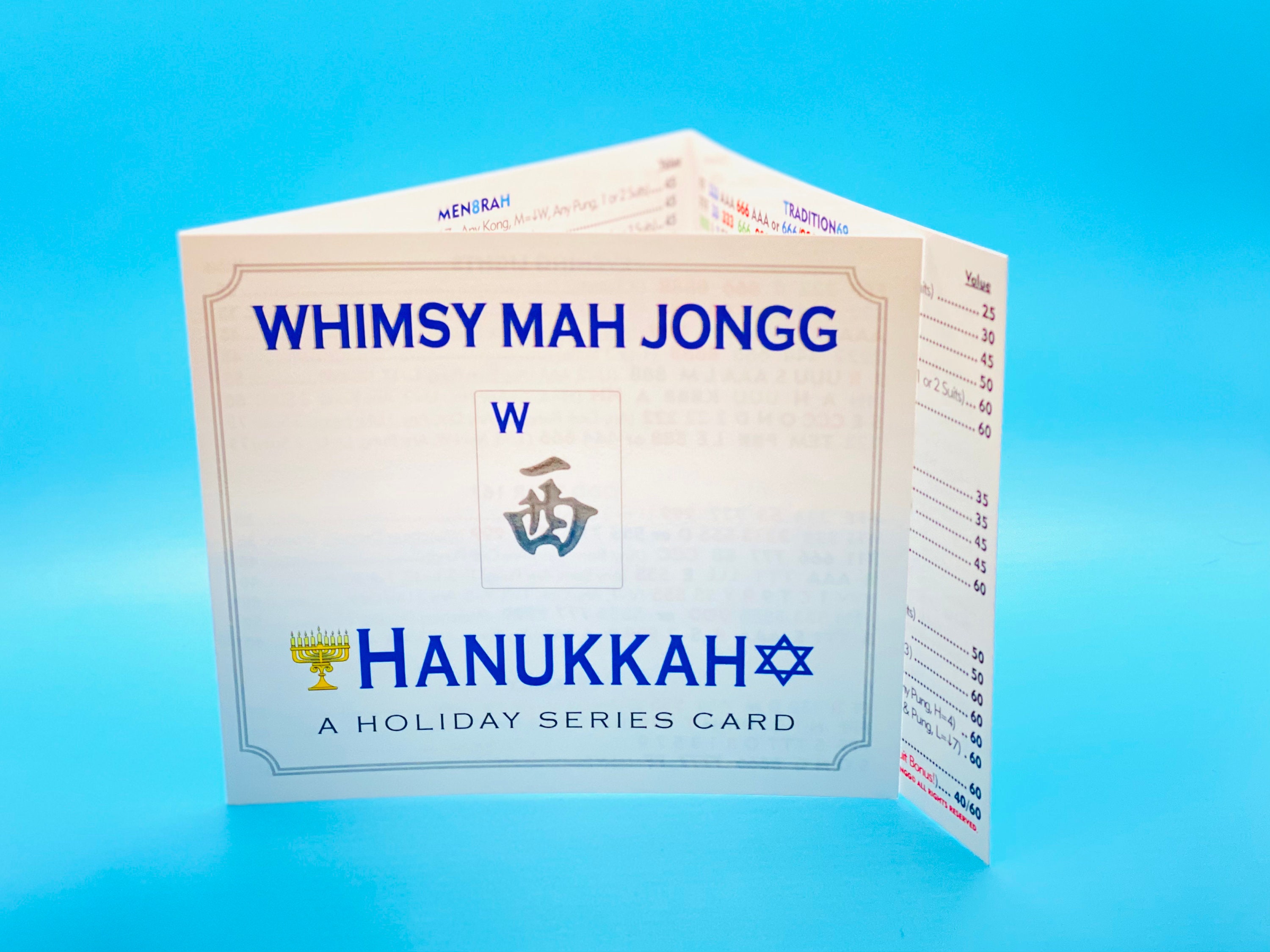Whimsy Mah Jongg Custom Themed Card - HANUKKAH [A Holiday Series ...