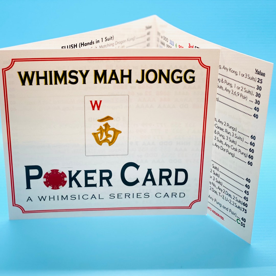 Whimsy Mah Jongg Custom Themed Card - POKER [A Whimsical Series Mahjong ...