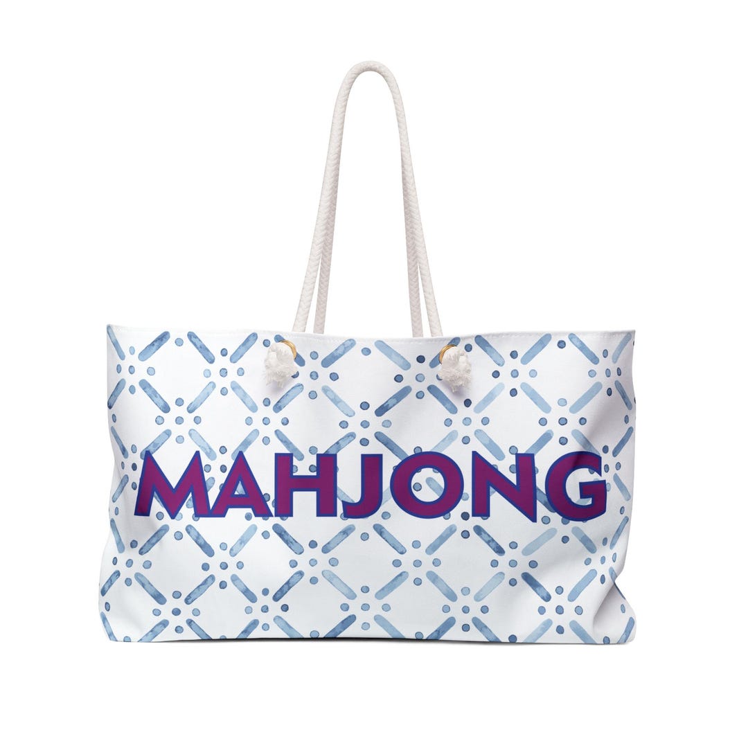 Graphic MAHJONG TOTE for Tiles & Racks Blue Plum - Etsy