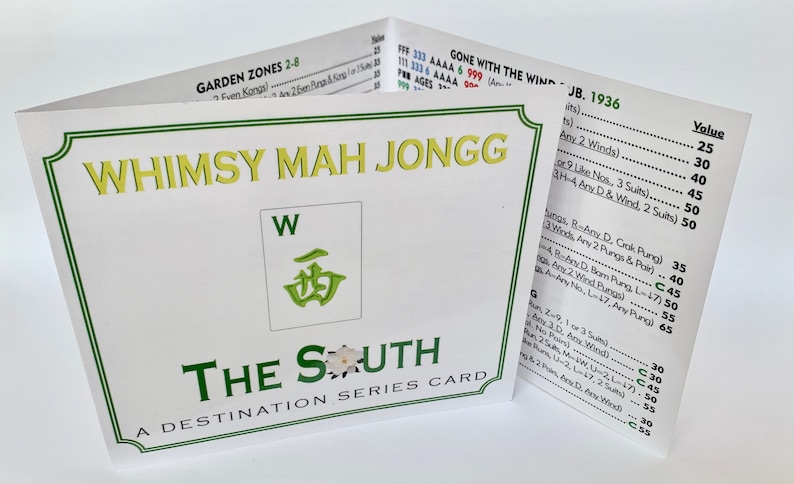 Whimsy Mah Jongg Custom Themed Card THE SOUTH A Destination | Etsy