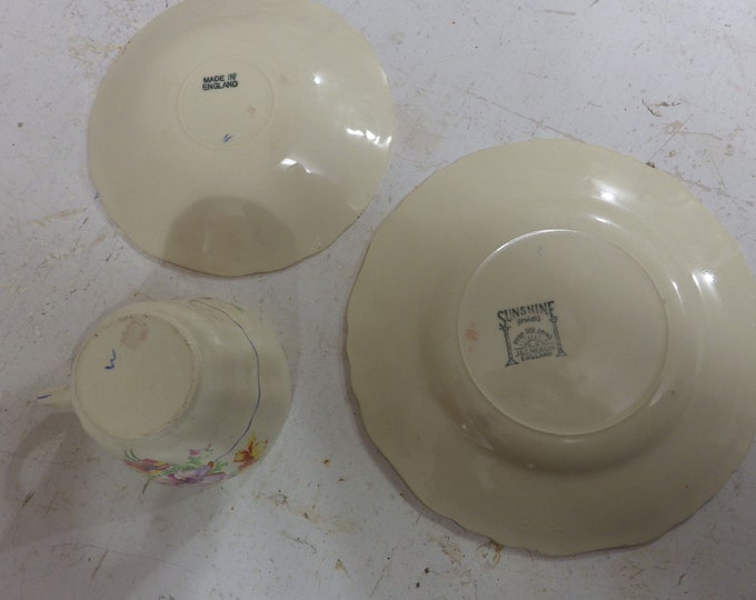 Vintage J G Meakin Sunshine Trio,cup Saucer & Plate Multi Coloured ...