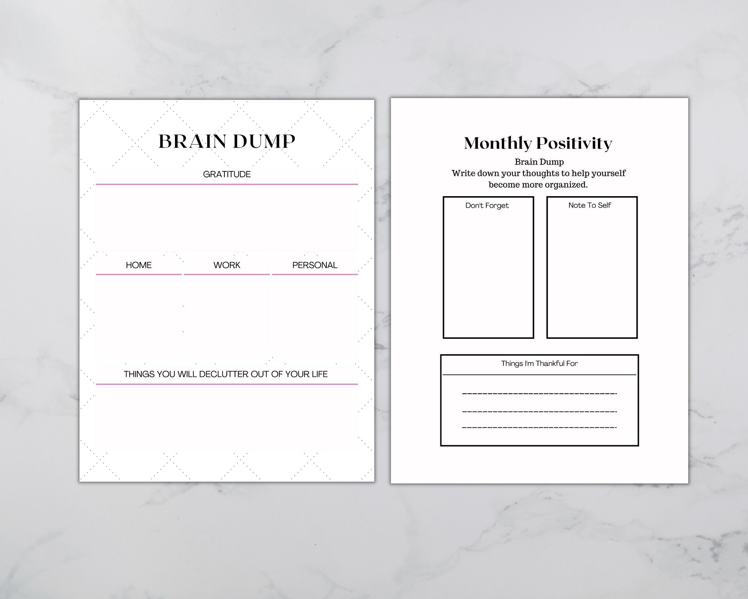 Brain Dump Journal Printable Brain Dump Journal Brain Dump - Etsy