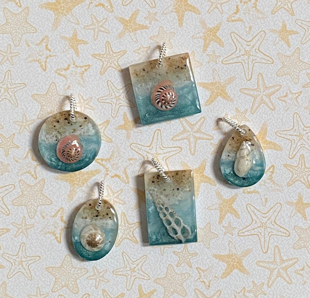Just Washed Ashore Resin Seashell Pendant Necklace - Etsy