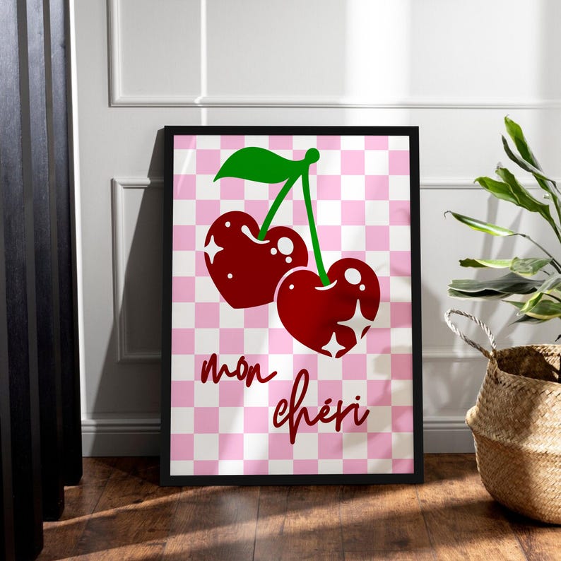 LGBTQ Mon Cheri Poster, Rainbow Art, Queer Wall Decor, Valentine's Day ...