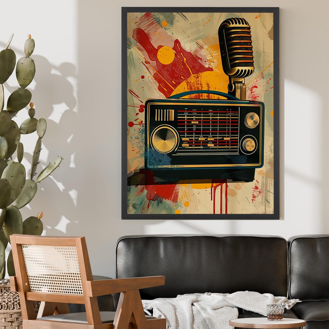 Retro 70s FM Radio Poster, Music Lover Gift Wall Decor, Colorful Music ...