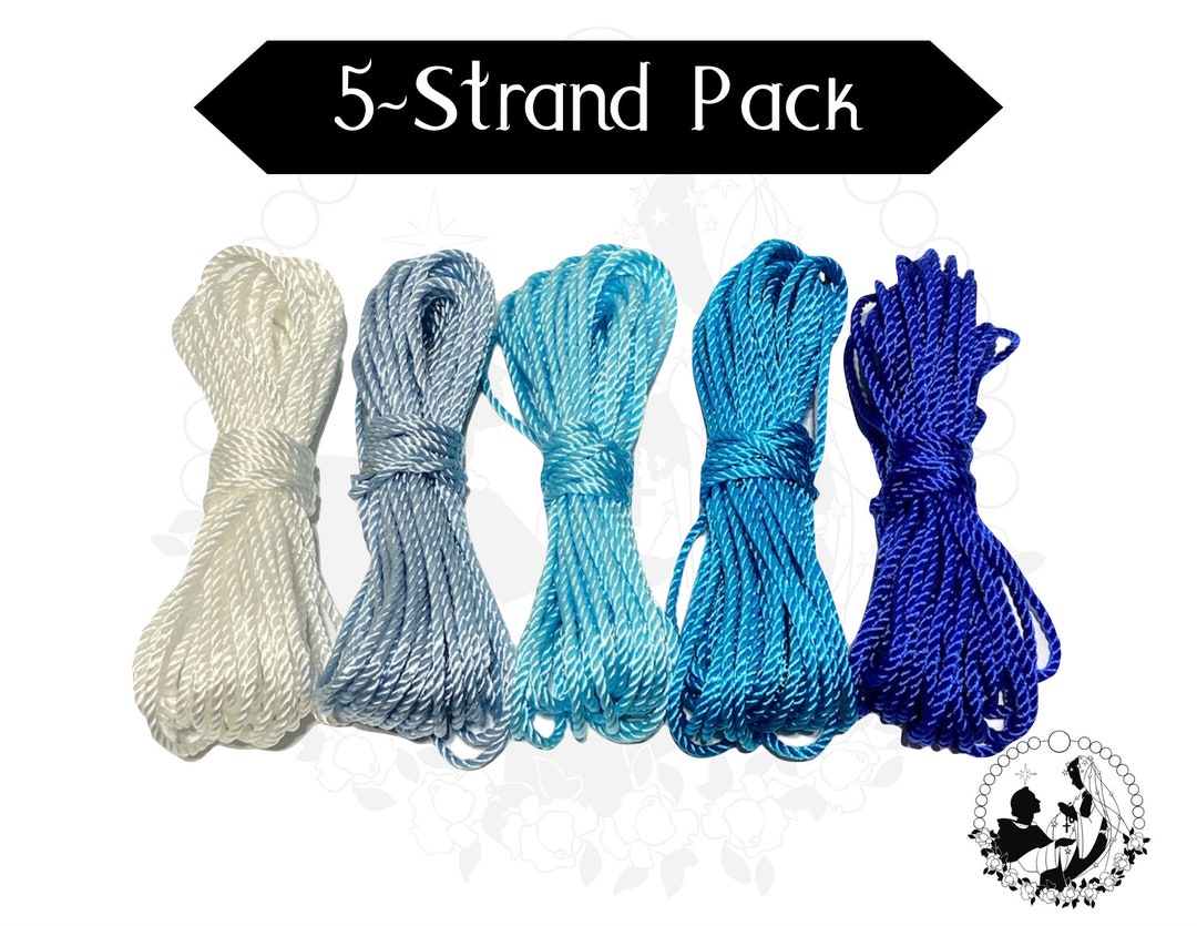 5-pack Rosary Twine, DIY Rosary, Blues, Grey, #24 Twisted Nylon Cord ...