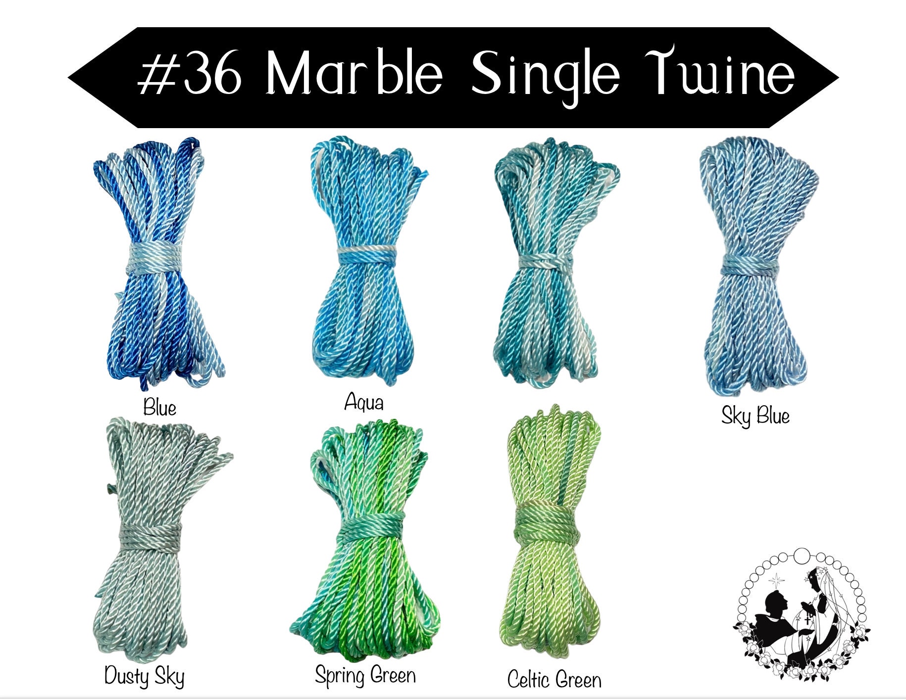 Marbled, Single Strand Rosary Twine, DIY Rosary, #36 Twisted Nylon Cord ...